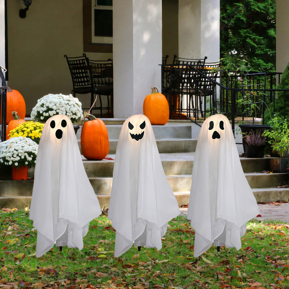 Battery-Operated Lighted Ghosts - Set of 3 – LumaBase